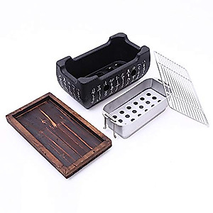 Japanese Style BBQ Grill, Mini Portable Barbecue Stove Japanese Food Charcoal Stove with Wire Mesh Grill and Base, for Yakiniku, Robata, Yakitori, Takoyaki and BBQ