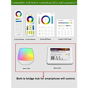 Mi Light MR16 Color Changing LED Spotlight WiFi RGB +CCT 4 Watt Warm White Dimmable (4W MR16)