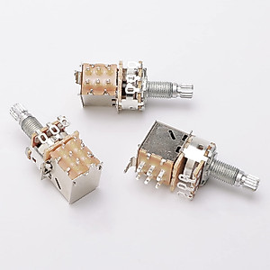 A500k Push Pull Potentionmeter Volume Tone Switch Pots Shaft 18mm for Guitar Bass Accessories Pack of 3