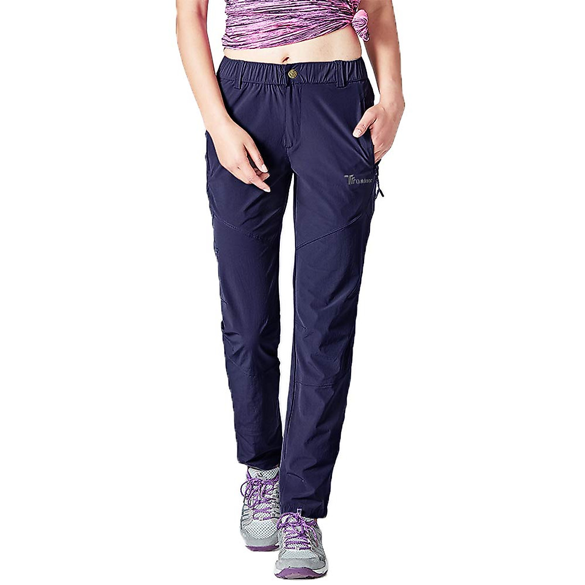 Gopune Women's Outdoor Hiking Travel Pants Lightweight Stretch Active Pants (Navy,XS)
