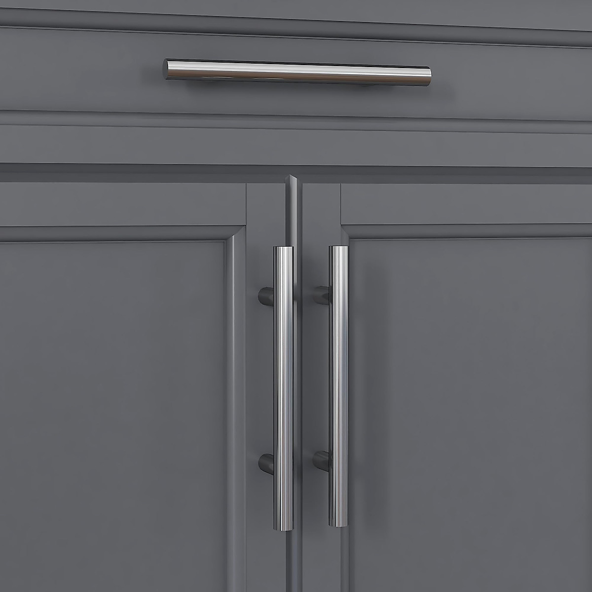 HOMCOM Kitchen Island on Wheels, Rolling Kitchen Cart with Stainless Steel Countertop, Drawer, Towel Rack and Spice Rack, Utility Storage Trolley, Gray