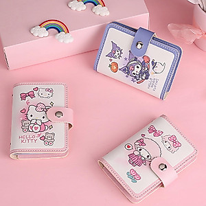 NSRAOIM Credit Card Holder for Women and Girl, 2Pce Cute Mini Thin Leather ID Card Holder Soft PU Leather Credit Card Organizer with 20 Card Slots