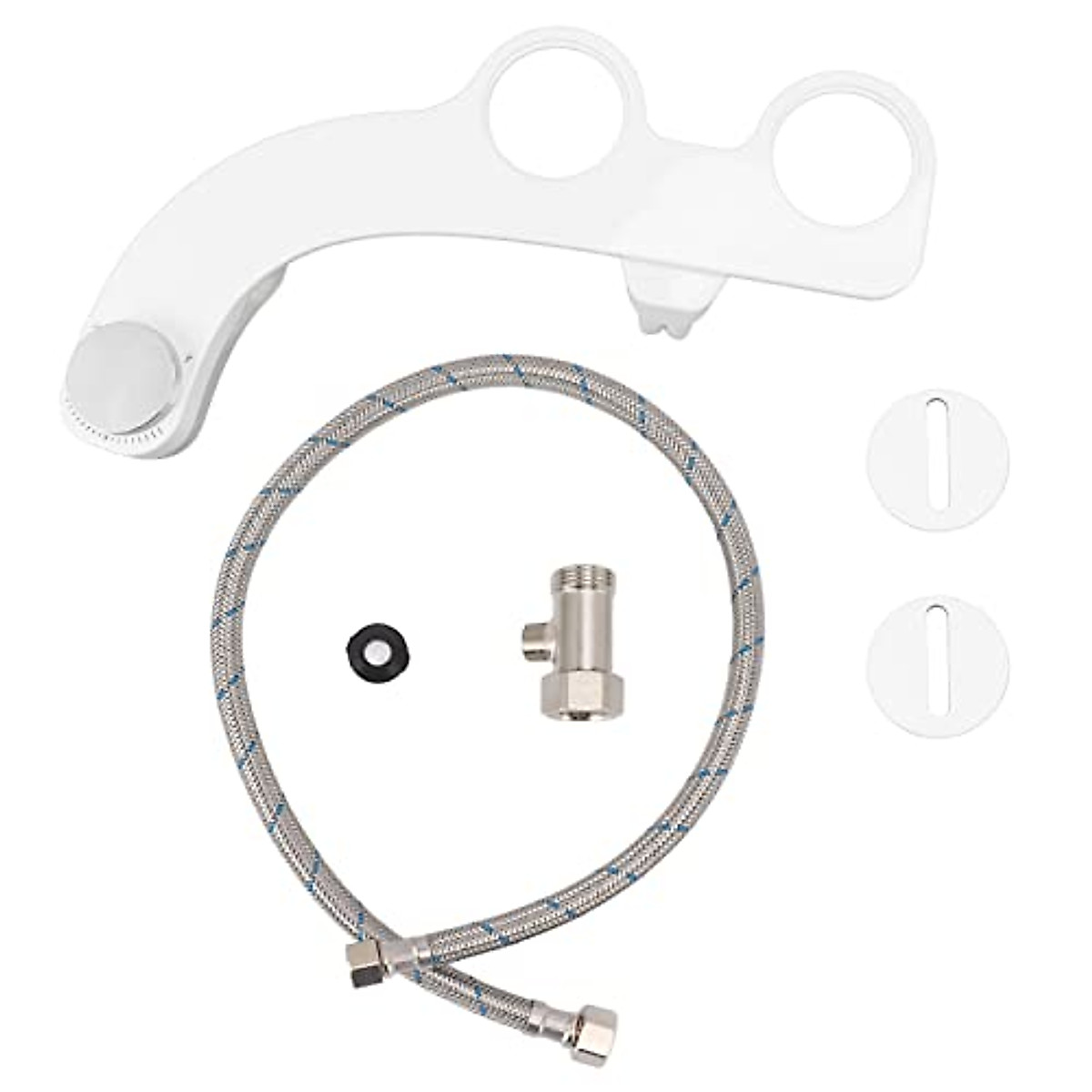 XWXLIJV Bidet Attachment for Toilet Non Electric Self Bidet Toilet Seat Attachment with Dual Nozzle 7/8 Copper Tee Bidet Toilet Attachment with Hose for Feminine Posterior Wash