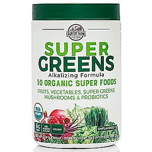 Country Farms Super Green Drink Mix, Natural, 10.6 Ounce (Packaging may vary)