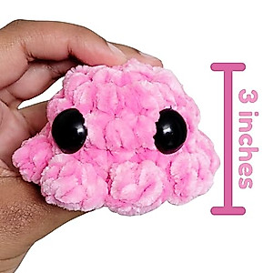 Handmade Mini Crochet Octopus Soft Stuffed Amigurumi Animal Toy (Yellow)