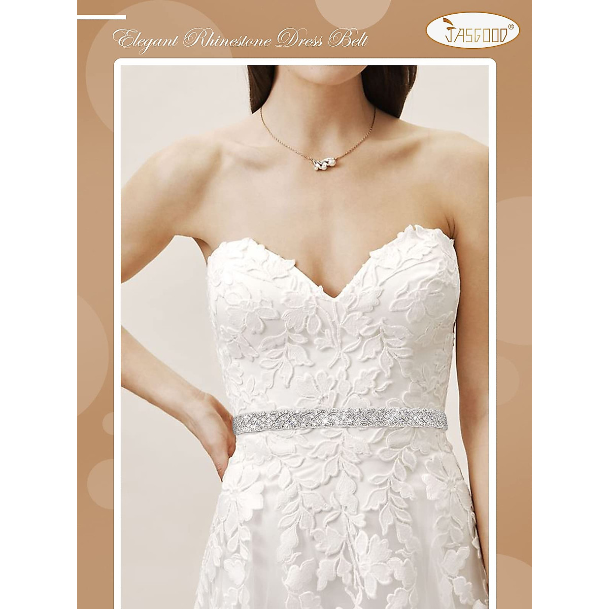 JASGOOD Bridal Rhinestone Wedding Belt Silver Rhinestone Sash Belt for Women Formal Evening Dress(Black Sash,Free Size)