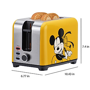 Disney Mickey and Pluto 2-Slice Toaster, Yellow, DSC-23