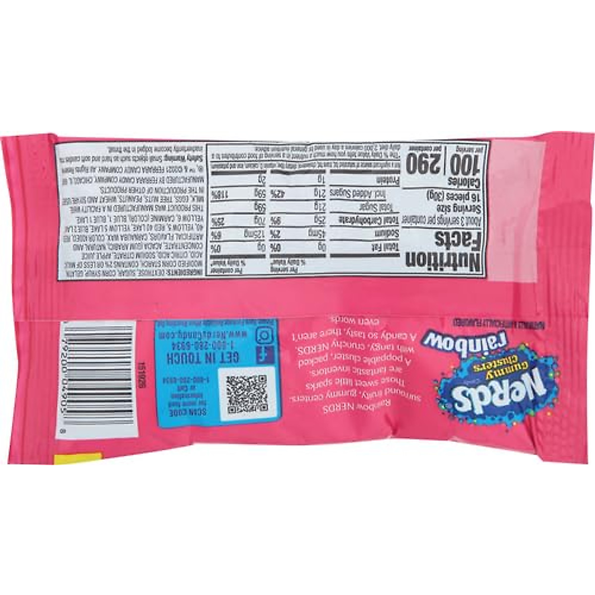 Nerds Gummy Clusters Candy, Rainbow, 3 Ounce Pouches (Pack of 12)