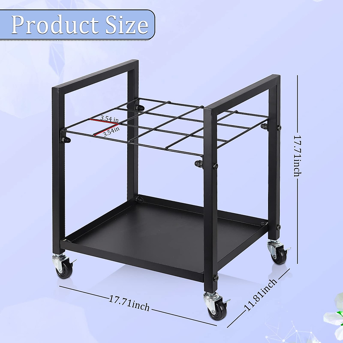 Cathyeen Blueprint Storage Rack Blueprint Holder Metal Blueprint Storage Cart with Wheels 12 Slots Roll File Holder for Home Office School to Storage Blueprint Poster Architectural (Black 12 Slots)