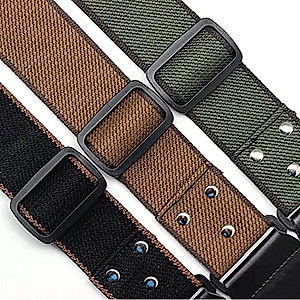 Adjustable Pure Cotton Electric Guitar Strap Belt for Acoustic Guitar Bass Musical Instrument Accessories (Black)