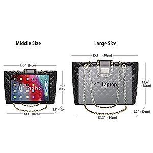 Seagloca 13.4“ Women Quilted Double Strap Shoulder Bag Quilted Hobo Tote Handbag Large Capacity（white）