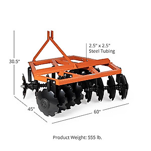 Titan Attachments Notched Disc Harrow 5 ft. 3 Point Category 1