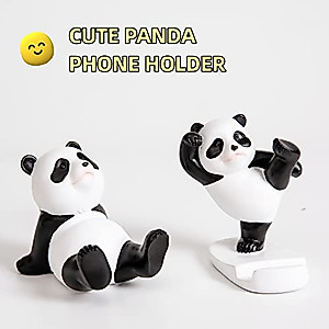Stellar Panda Kawaii Phone Stand for Desk,Adjustable Compatible with Smartphones and Tablets,Cute Panda Smartphone Stand,Kawaii Room Decor Aesthetic (White)