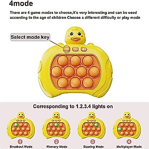 Pocket Game for Kid, Cool Pocket Game Kids, Pocket Game Console for Kids, Quick Push Bubble Competitive Game Console Series, Decompression Toy Mini Portable, USB Rechargeable (1Pc, Rabbit)