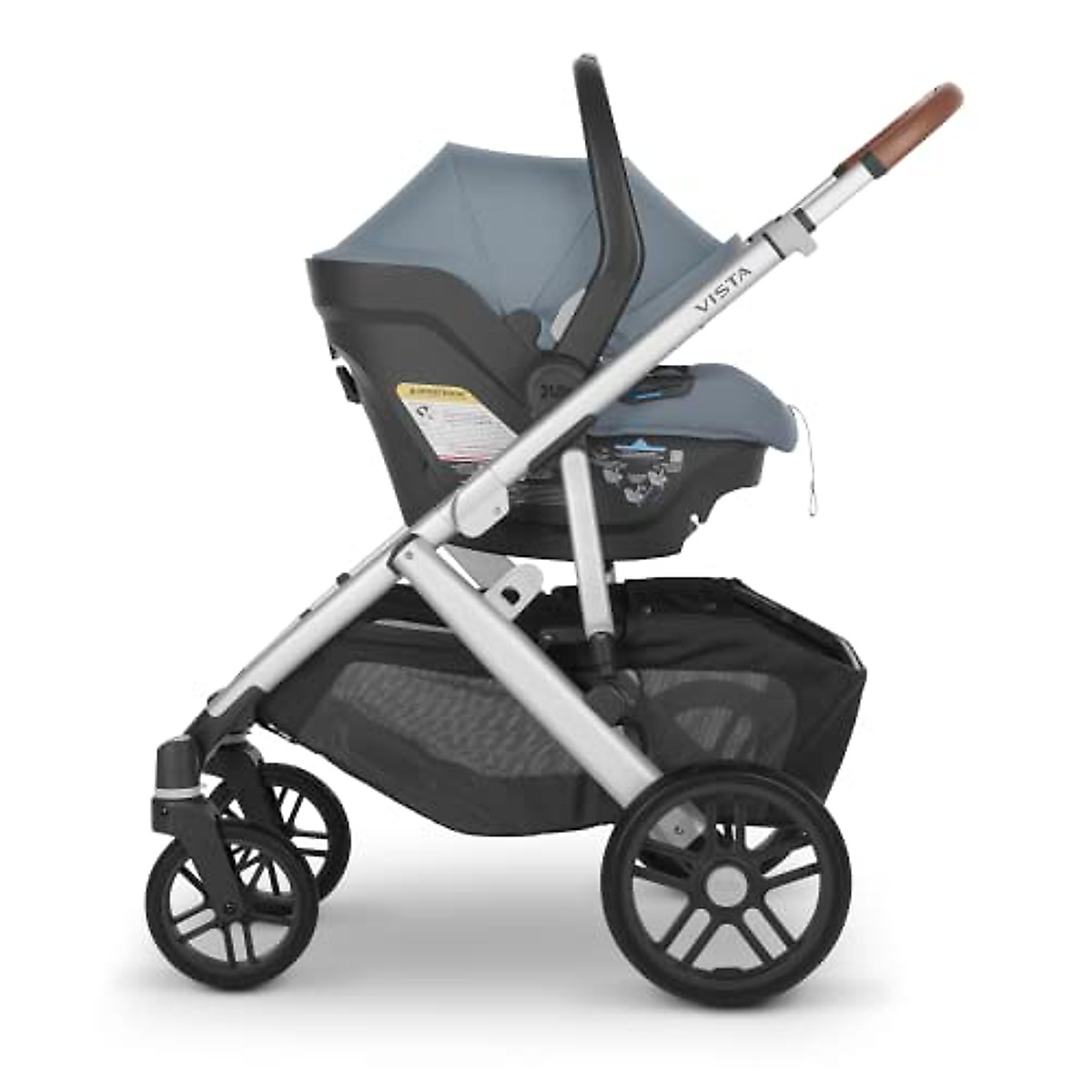 Vista V2 Stroller - Gregory (Blue Melange/Silver/Saddle Leather) + MESA MAX - Gregory (Blue Melange | Merino Wool)