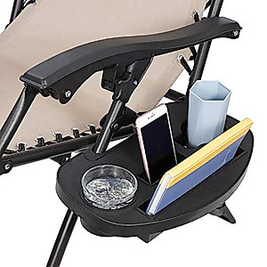 ZENY Zero Gravity Lounge Chairs Set of 2 Adjustable Folding Recliners with Cup Holders and Headrest for Patio, Pool Deck Beach Yard