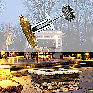 BBQ Future 1/2-Inch Straight Quarter-Turn Shut-Off Valve Kit for NG LP Gas Pits Outdoor Fireplace with 3-inch Key and 2 Pcs 3/8 Male Flare, 1/2 NPT Fittings