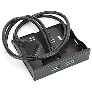 Gojiny USB Front Panel 3.5 inch USB 3.0 Floppy Front Panel 19 Pin to 2 Interface USB3.0 HUB