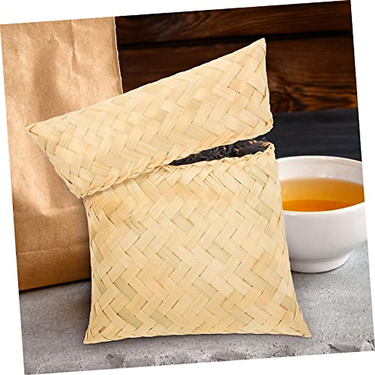 Cabilock Table Top Decor Bamboo Sticky Rice Basket s Wedding Decor 2pcs Bamboo Pillow Gift Box Decoration Bamboo Storage Tray Decor s Bamboo Food Basket Tablescape Decor