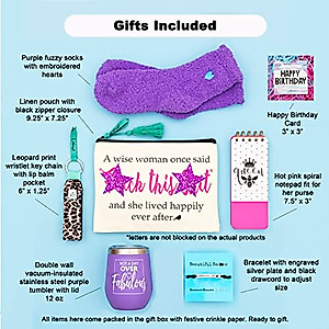 Laberri Birthday Gift for Women Funny Best Friends Sisters Coworkers 40th 50th 60th Bday Fabulous Wine Tumbler Basket Set for Her