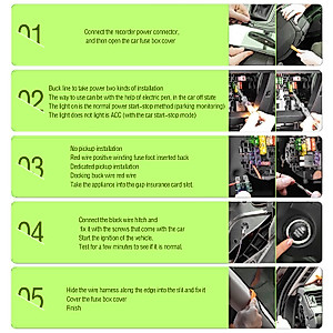 11Ft USB C Dash Cam Hardwire Kit - 12V-30V to 5V 2.5A Car Dash Camera Charger Power Supply+4pcs 16AMG Car Fuse Tap&4PCS 5A Blade Fuse for Car Dash Camera