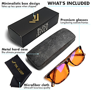 THL Blue Light Blocking Glasses for Better Sleep - 99.5% Blue Light Glasses for Women Men - Amber Orange Blue Blocker Glasses - Migraine Glasses - fl 41 Light Sensitivity Blue Light Blocker Glasses