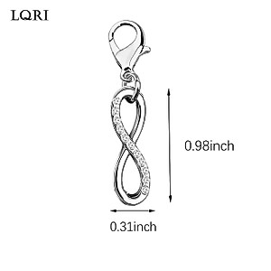 LQRI Infinity Charms Infinity Clip on Charm Infinity Symbol Connectors Charms Pendant Zipper Pull,Charms for Purse,Set of 2 (sliver)