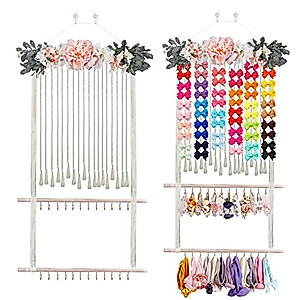 NUWAJP Flower Headband Holder for Girls, Hair Bows Clips Storage Holder Hair Accessories Organizer Storage Wall Hanging Decor for Nursery Toddler Room