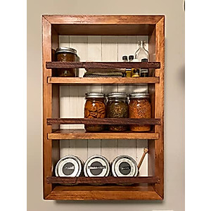 Mansfield Cabinet No. 101 - Solid Wood Spice Rack Cabinet Espresso/Mustard Yellow