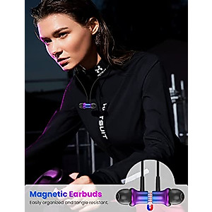 iMangoo for Apple Headphones Magnetic HiFi Stereo Bass Wired Earbuds MFi Certified Headset Lightning Earphones with Microphone Volume Control for iPhone 14 Plus 13 Pro Max 12 Mini 11 10 XS XR Purple