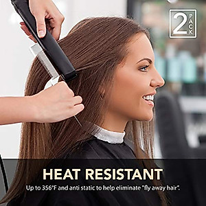 8.8 Inch White Metal Tail Comb (2 Pack) Carbon Fiber and Stainless Steel Pintail | Lightweight | Rat Tail Styling Combs for all Hair Types | Fine Tooth Teasing Comb Set (White 2 Pack)