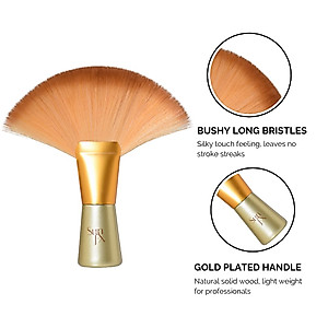 SunFX Finishing Powder Brush | Large Professional Fan Brush for Salon Use | Perfect For Spray Tan Powder