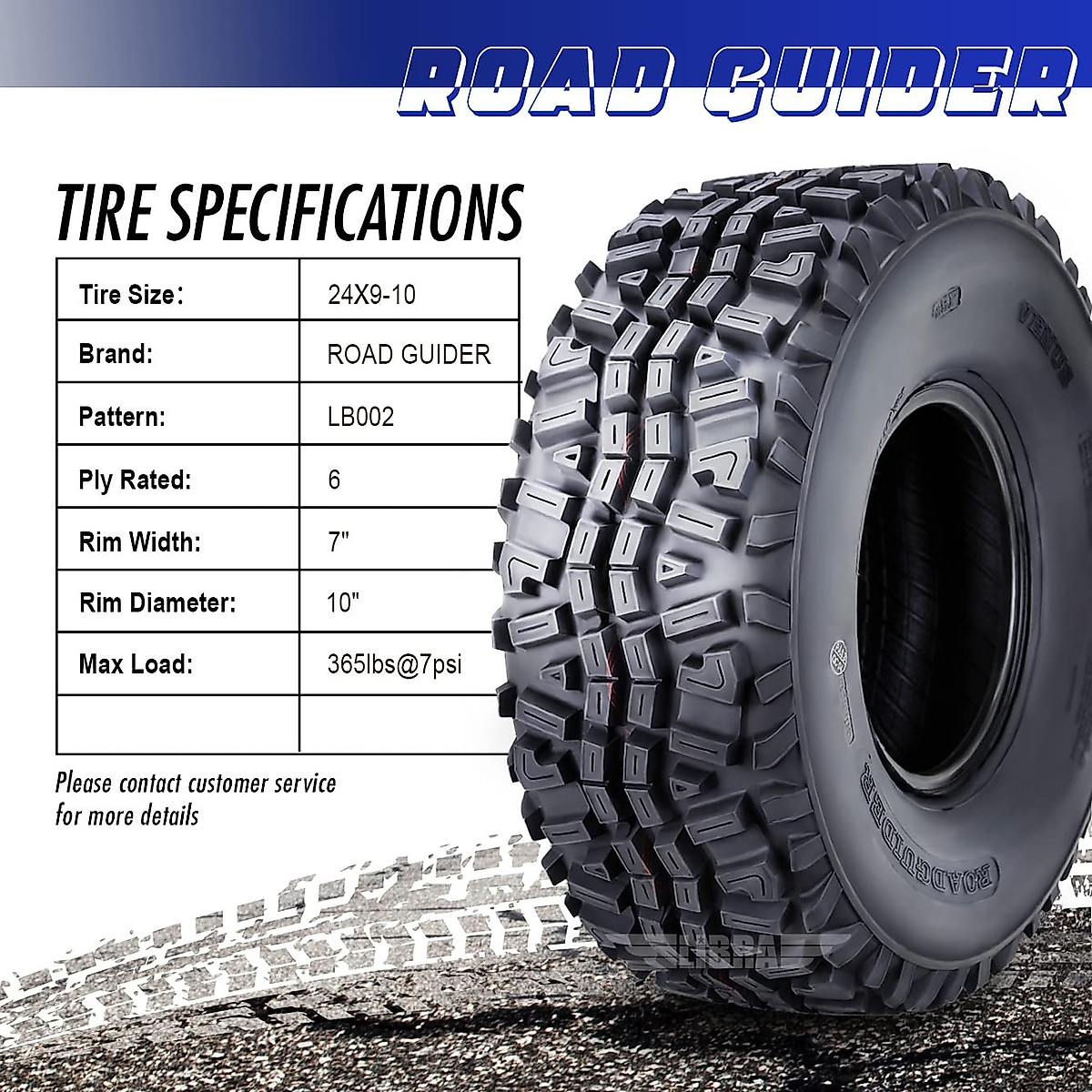 ROADGUIDER 2 New ATV tires 24x9-10 24x9x10 6PR 10270