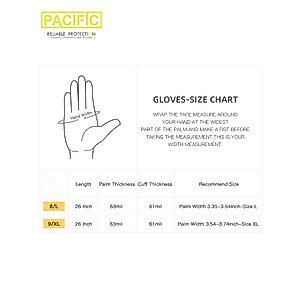 PACIFIC PPE 26" Rubber Gloves, Chemical Resistant Gloves PVC Reusable, Heavy Duty Waterproof Gloves with Cotton Liner, Anti-skid, Acid-alkali and Oil, Large