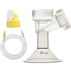 Swing Tubing and Breast Pump Kit Compatible with Medela Swing Breastpump. Inc. 1 Medium Breastshield (Comparable to Medela Personalfit 24mm), 1 Valve, 1 Membrane, and 1 Replacement Tubing