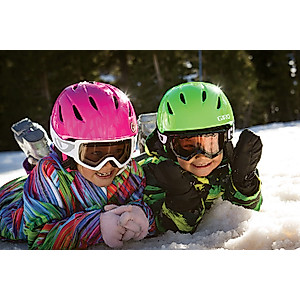 Giro Launch Plus Kids Ski Helmet - Snowboard Helmet for Boys & Girls - Pink Bow Polka Dots - Size S (52-55.5 cm)