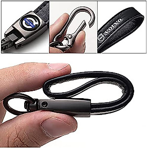 Car Keychain for Volvo XC40 XC60 XC90 V90 V60 S90 S60 2016-2020 2021 2022,Car Key Fob Keychains Replacement for Volvo,Key Chain Keyring for Men Women,Car Accessories Family Present(BLACK-V)