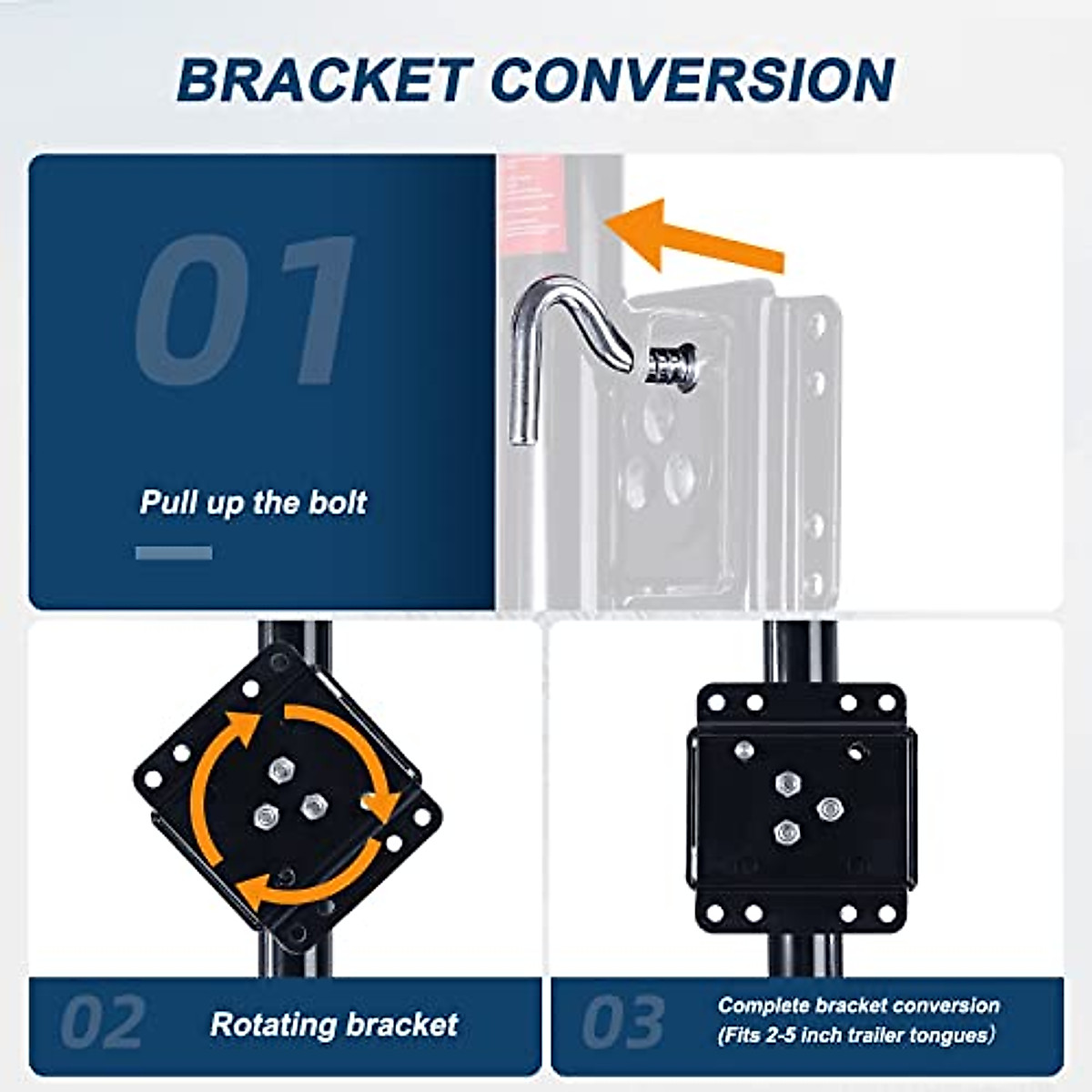FZZD 2000lbs Trailer Jack with Wheel, Heavy Duty Swivel Boat Trailer Jack, 12" Lift, for RV Boat