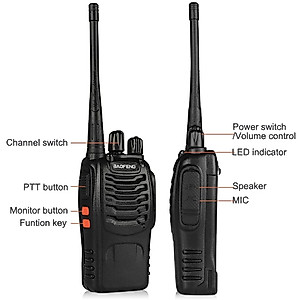 BAOFENG BF-888S 3 Pack Walkie Talkie Long Range for Adults with Earpieces Rechargeable Handheld Two Way Radio