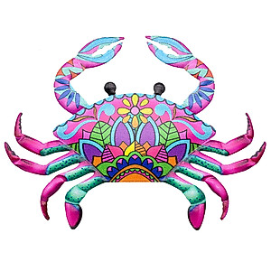 SOBLUING Crab Wall Decor Metal Crabs Decorations, Tiki Bar Wall Decor Coastal Sculptures for Home, Outdoor Wall, Home Door, Window, Ocean Theme Room, Set of 4