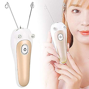 Enrilior Electric Face Threader Threading Face,Threading Epilator Physical Hair Remover for Face Arm Leg Use(Gold)