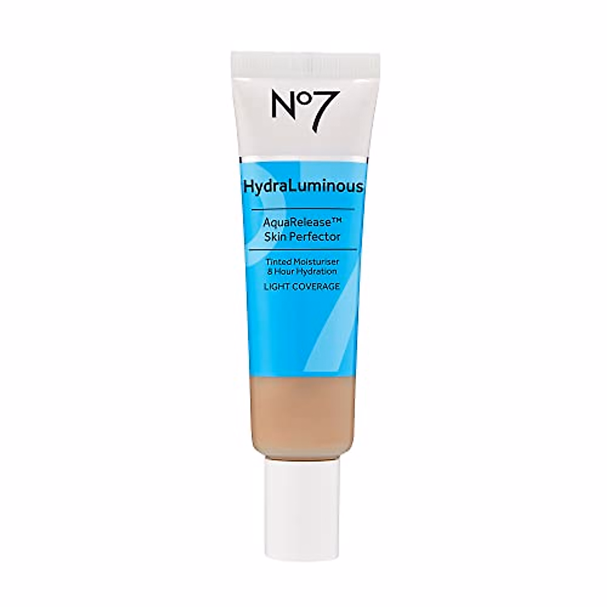 No7 HydraLuminous AquaRelease Skin Perfector - Medium - Hydrating Tinted Moisturizer & Foundation for Face - Ceramides & Vitamin B5 for Long Lasting Skin Hydration (30 ml)