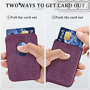 KPNEOL Magnetic Phone Wallet Compatibale with Magsafe Wallet, Finewoven Magnetic Card Holder RFID for Men, Slim Mag Wallet for iPhone 15/14/13/12 Series, Wine Red