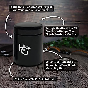 Herb Guard - Half Oz Airtight Jar and Smell Proof Containers (250 ml) Comes with Humidity Pack to Keep Goods Fresh for Months