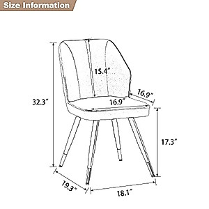 Apeaka Faux Leather Dining Chairs Set of 2, Modern Upholstered White Kitchen Dining Room Chairs Armless Accent Side Chairs with Metal Legs