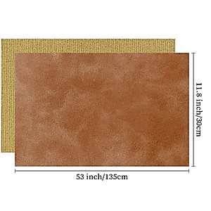 Brown Soft Faux Suede Fabric 30x135cm Synthetic Faux Leather Frosted Leatherette for Home Chair Furniture DIY Accessories