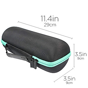 co2CREA Hard Travel Case Replacement for Replacement for JBL Charge 4 /Replacement for JBL Charge 5 Waterproof Bluetooth Speaker (Black Case + Teal Zipper)