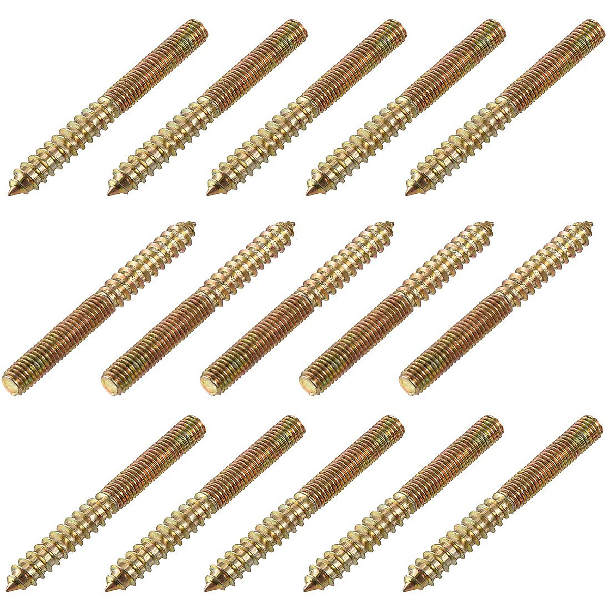 uxcell M8 Hanger Bolts Length 3"(75mm) Double Headed Bolts Self-Tapping Screw 8mm Wood Joint Furniture Legs 15pcs