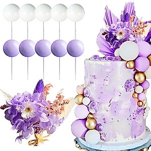JeVenis Purple Cake Topper Boho Cake Decorations Cake Flowers Decorations Floral Cake Topper for Baby Shower Wedding Bridal Birthday Party Supplies