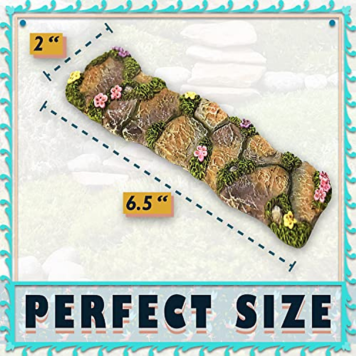 Twig & Flower The Miniature Fairy Garden Accessories, Fairy Garden Walkway, Fairy Garden, Gnome Decor with Fairy Moss and Flowers, Fairy Accessories for Fairy House Gnome Gifts for Her